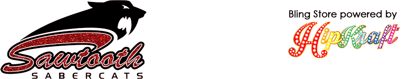 Sawtooth logo - glitter on Bella 6405 Relaxed v-neck, Black by HipKraft